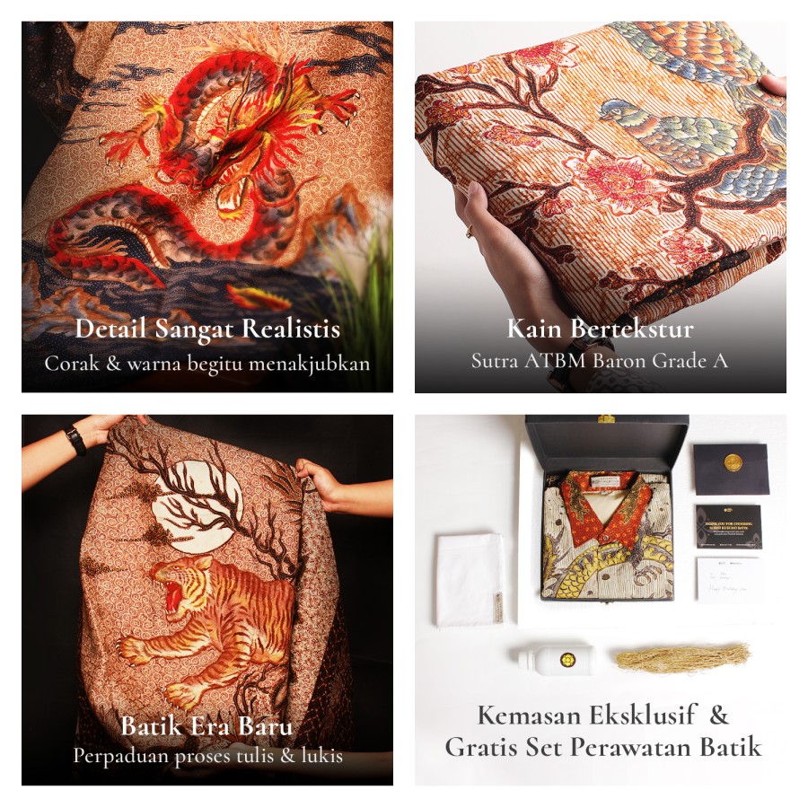 Jual Kain Batik Tulis Sutra Lukis ATBM Exclusive Suryo - Macan Tarung ...